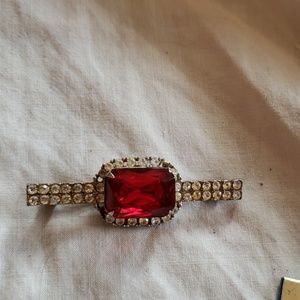 Jewelry | Vintage Red Rhinestone Brooch | Poshmark